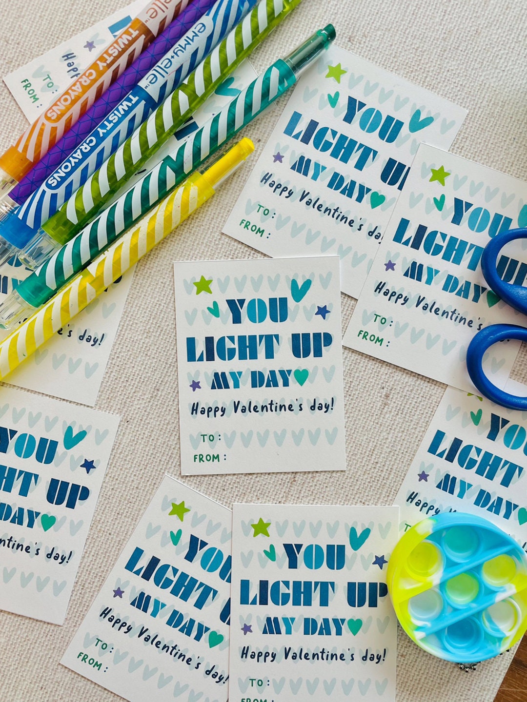 You Light up My Day, Valentine for Glow Stick, Kids Non-candy Ideas ...