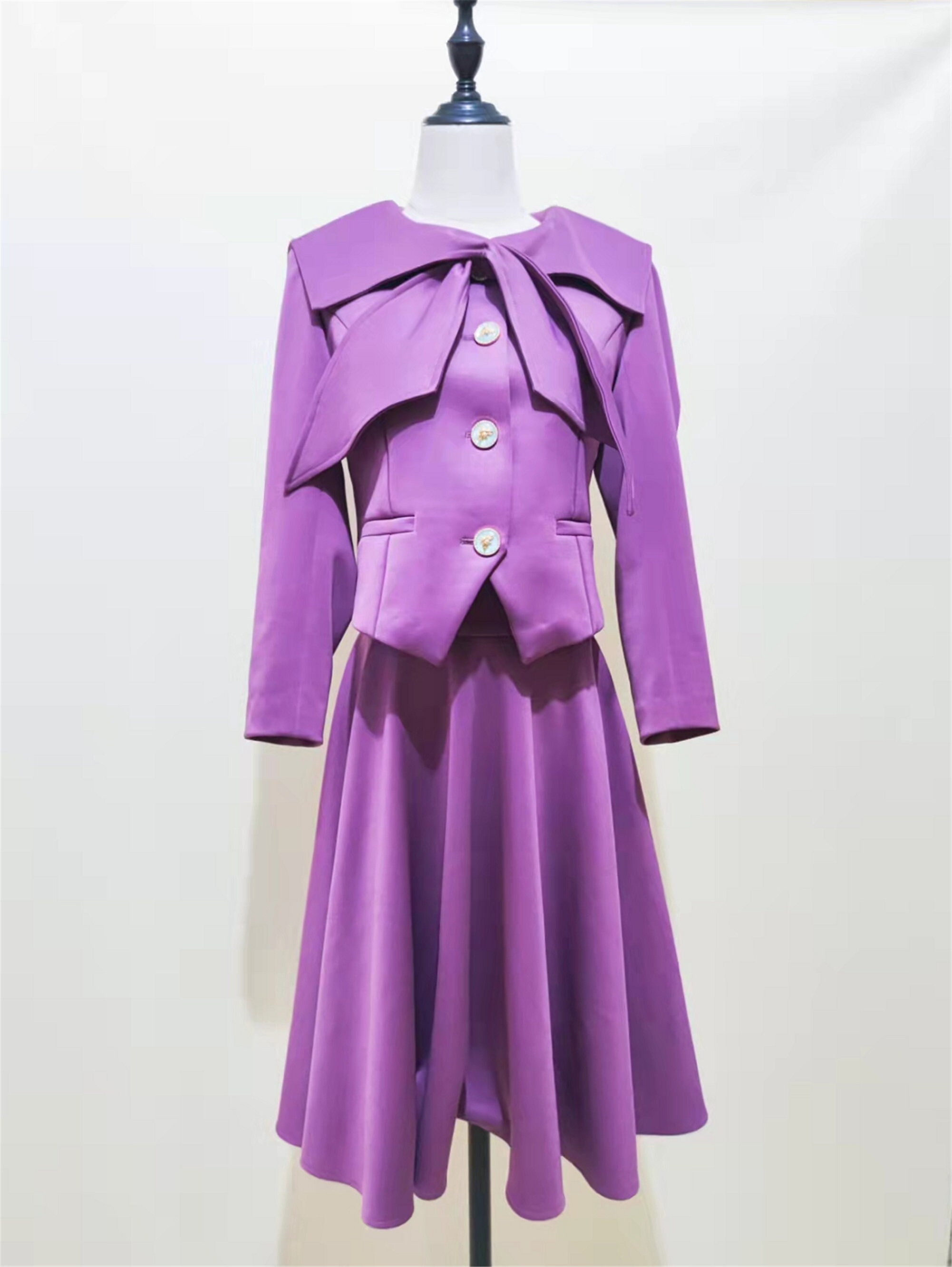 Capsule Wardrobe Purple Suit Dress Set for Fall Custom Size - Etsy
