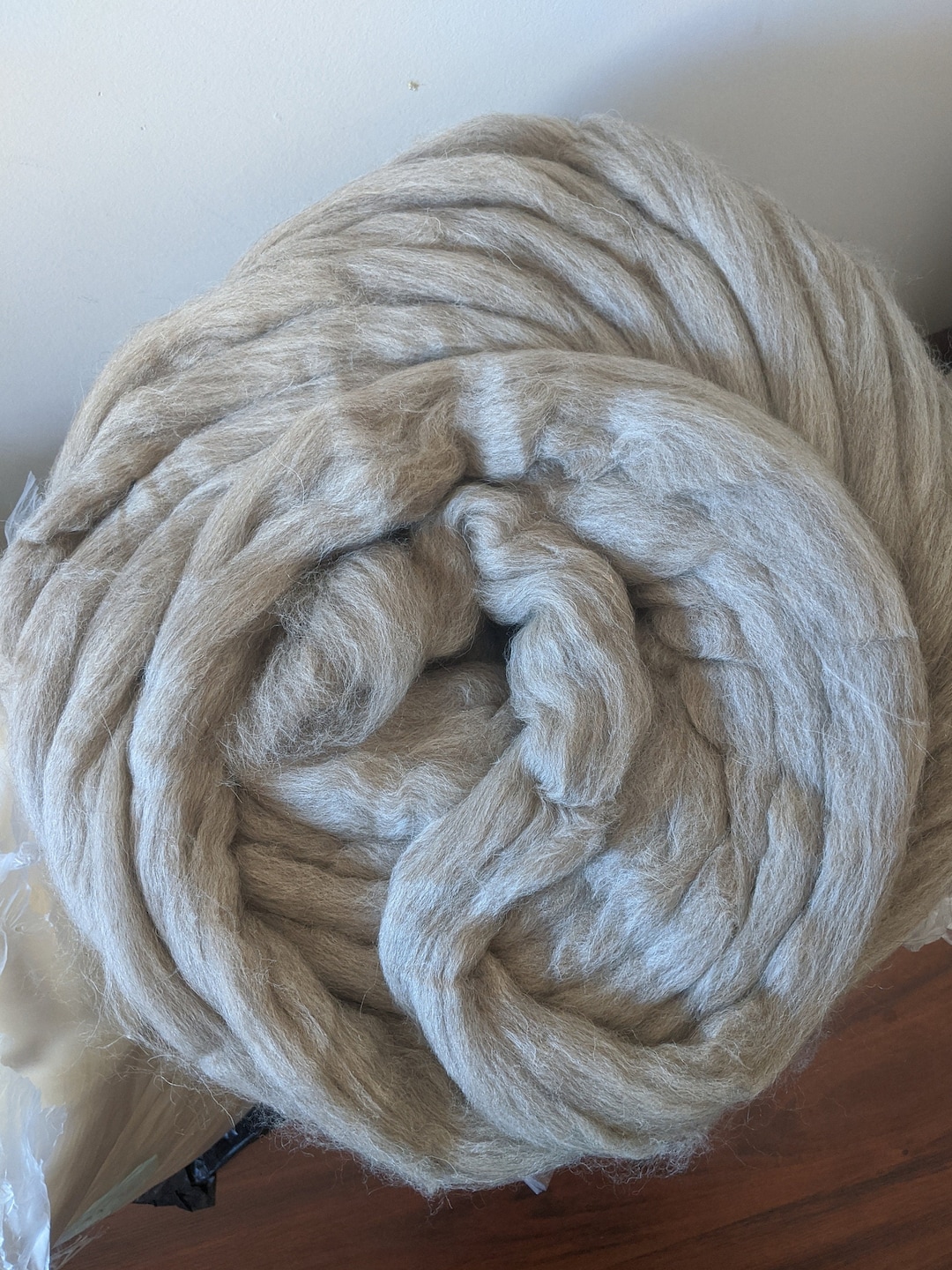 Wholesale 11lb Wool Roving Roll Natural Gray Wool Top Fiber Spinning ...