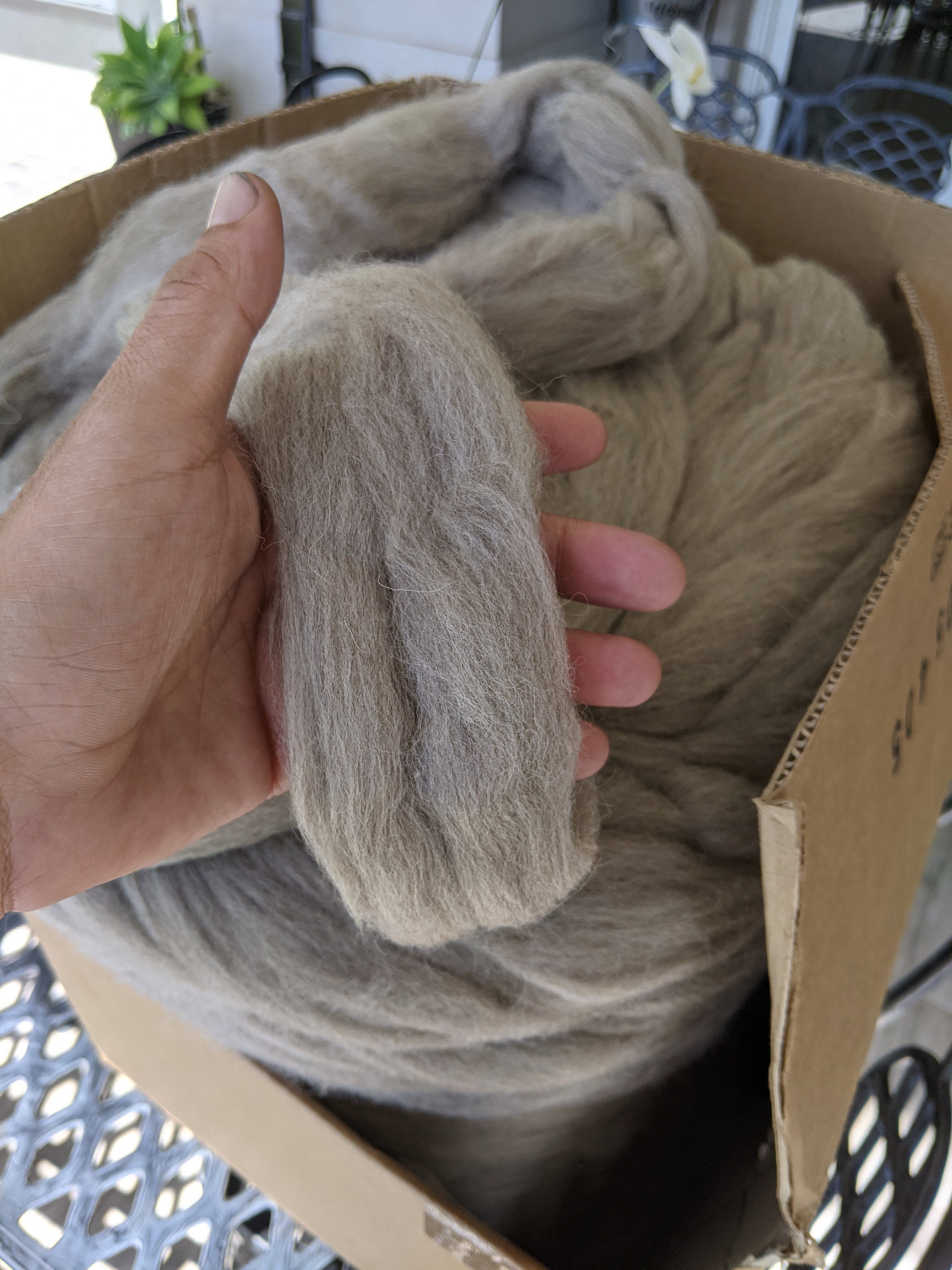 22 Lbs Pounds Natural Grey Un Dyed Wool Top Roving Fiber | Etsy