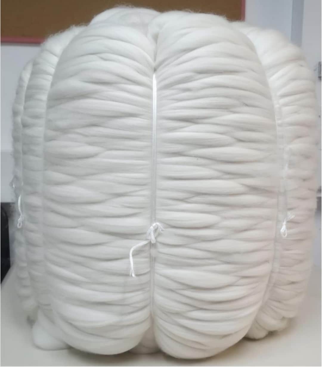 22 Lb Wholesale Wool Roving, Natural Un Dyed White Wool Top Fiber ...