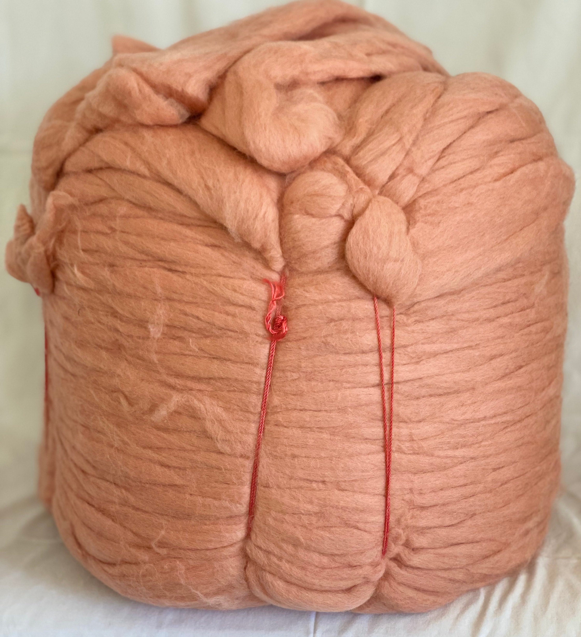 Wholesale Wool Roving Roll Dyed Salmon Pink Wool Top Fiber - Etsy