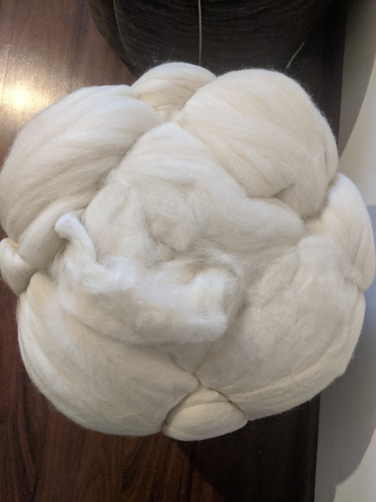 22 Lb Wholesale Wool Roving, Natural Un Dyed White Wool Top Fiber ...