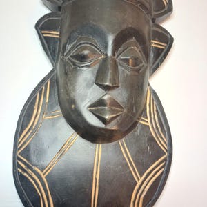 Large Vintage Carved Wooden African Wall Mask.17.5" X 6.5" - Etsy