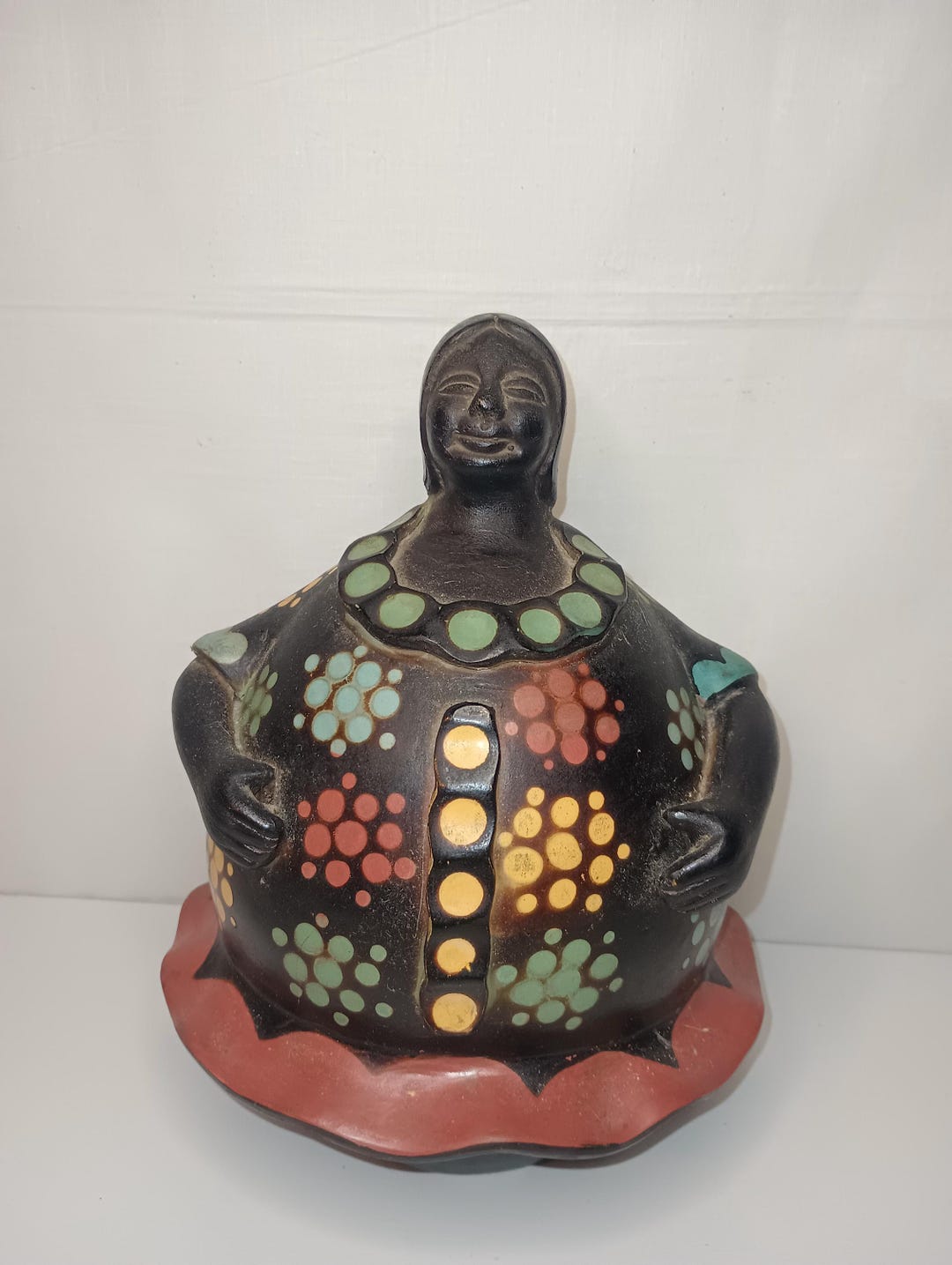 Large Rare Vintage Chulucanas Pottery of Lady From Peru Figurine. 6.5 ...