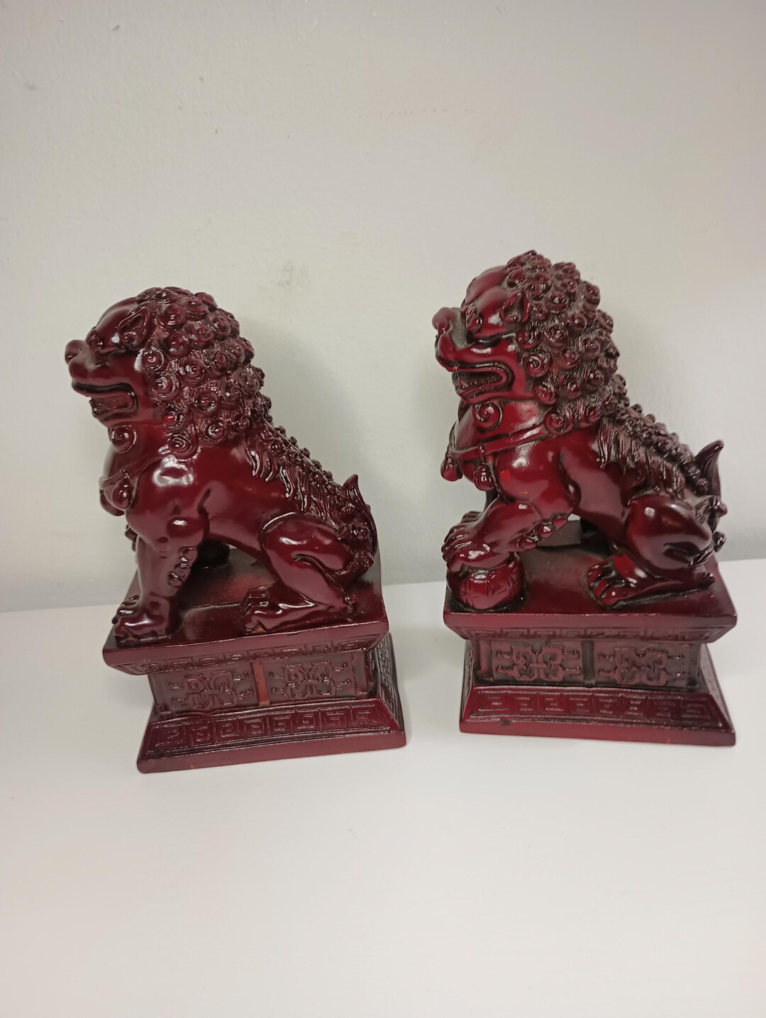 2 Vintage Resin Asian Foo Dogs Statues. 3.5" X 5.5" - Etsy