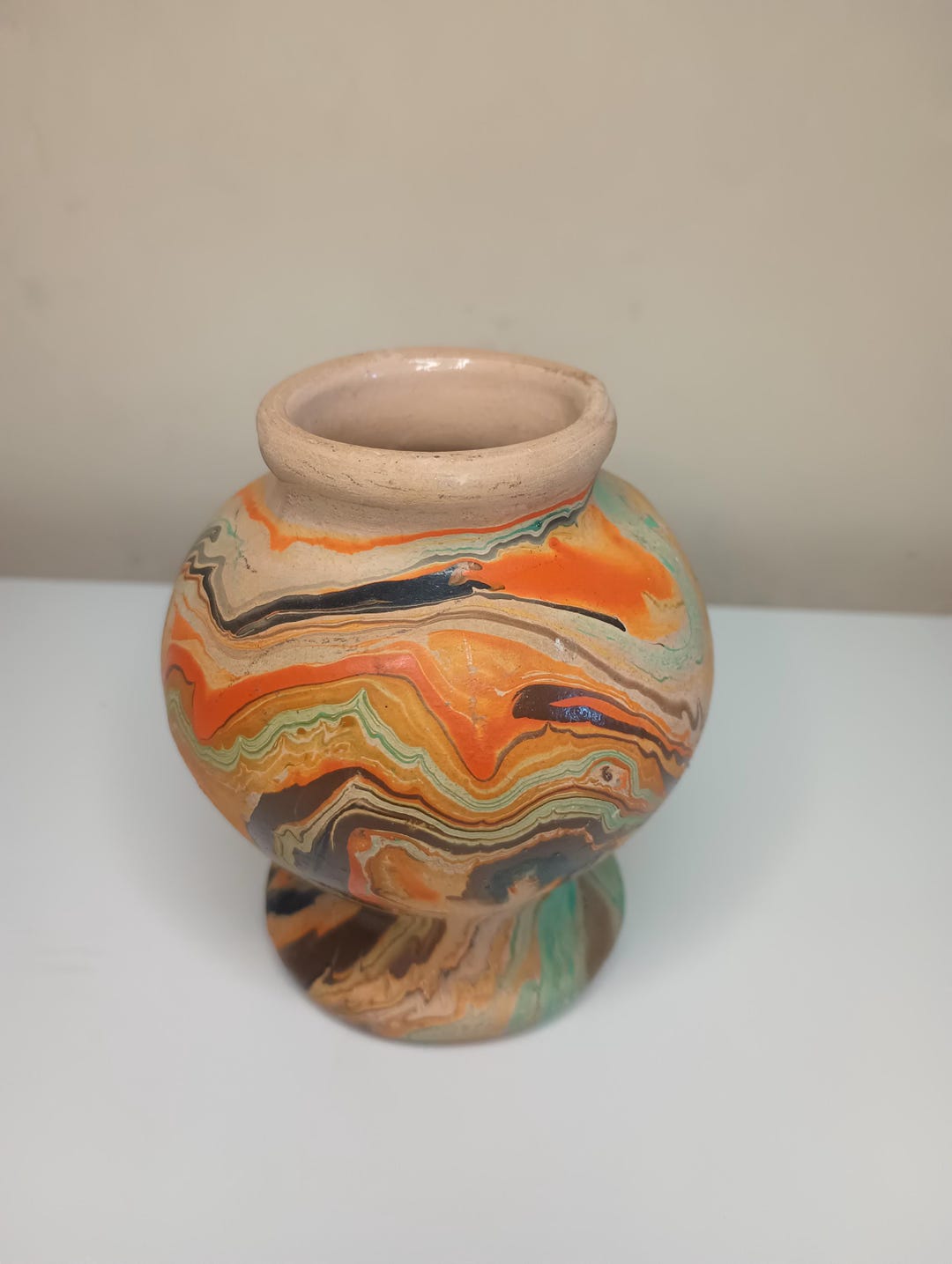 Beautiful Vintage Small Nemadji Pottery Vase. 3" X 3" - Etsy