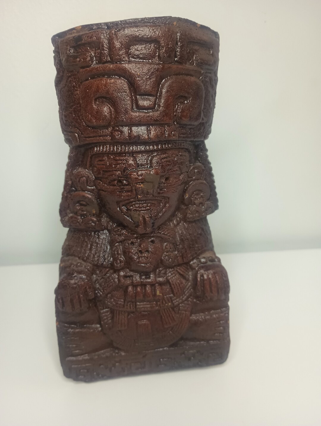 Vintage Hand Made Clay Aztec Mayan Sculpture. 4" X 7" - Etsy