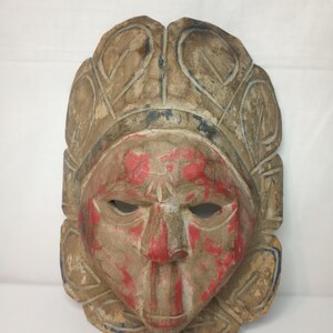 Rare Antique Wooden Aztec Mayan Wall Mask. 10.5" X 8" - Etsy