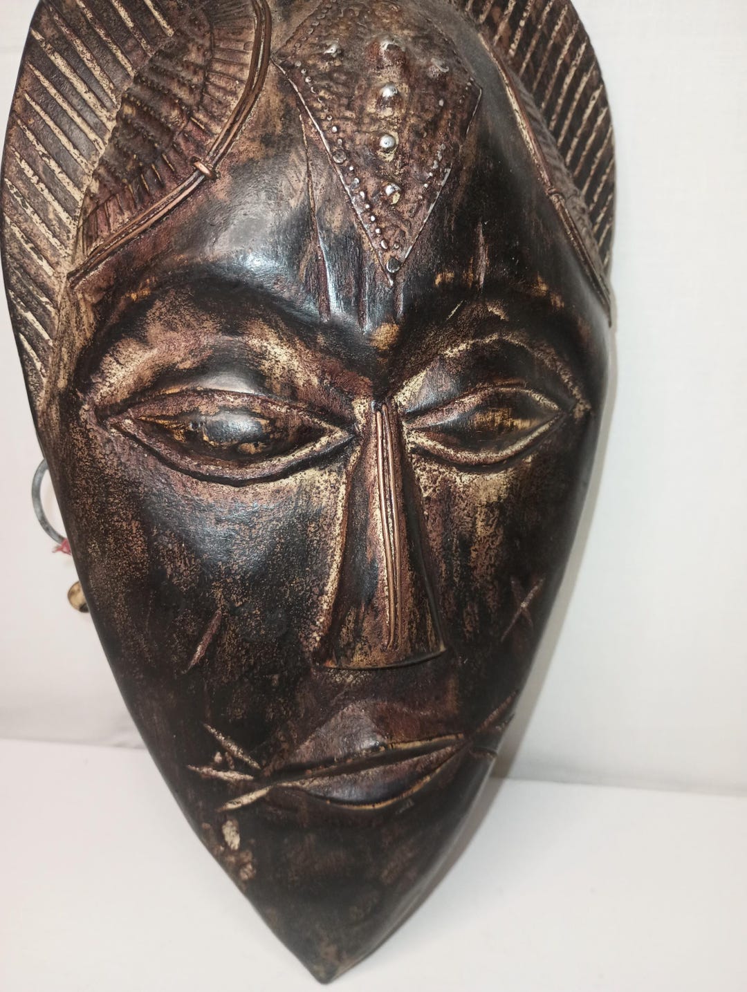Vintage Hand Carved Wooden African Wall Mask. 12.5" X 6" - Etsy