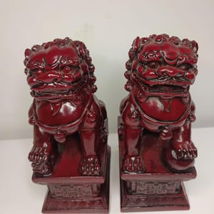 2 Vintage Resin Asian Foo Dogs Statues. 3.5 X 5.5 - Etsy