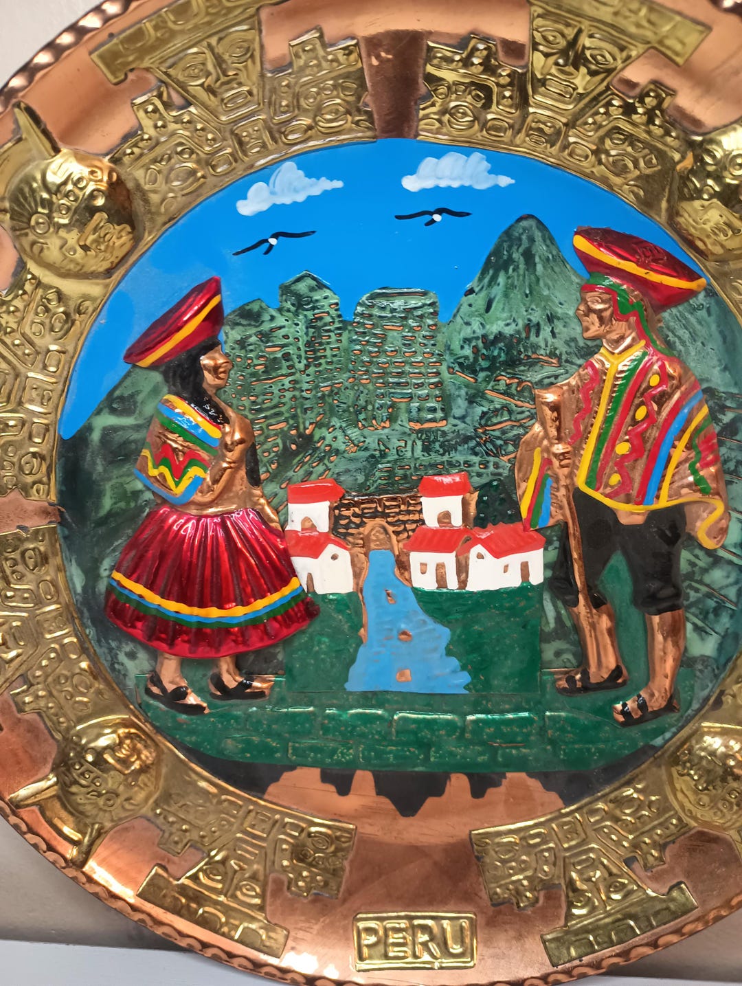 Beautiful Vintage Peruvian Copper and Brass Decorative Plate. 11" - Etsy