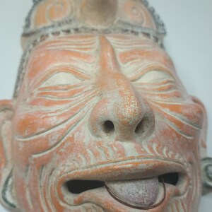 Vintage Aztec Inca Clay Warrior Wall Hang Mask. 9.5" X 7" - Etsy