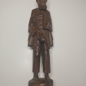 Hand Carved Wooden Folk Art Hobo Man Figure Statue. 12 X 2.5 - Etsy