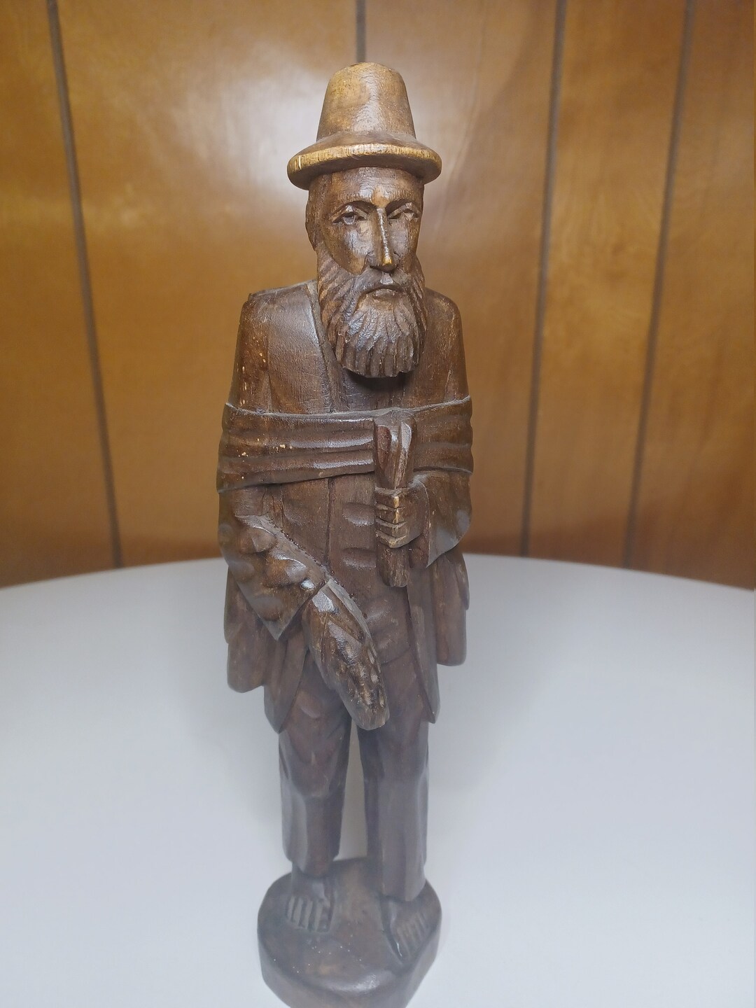 Hand Carved Wooden Folk Art Hobo Man Figure Statue. 12 X 2.5 - Etsy