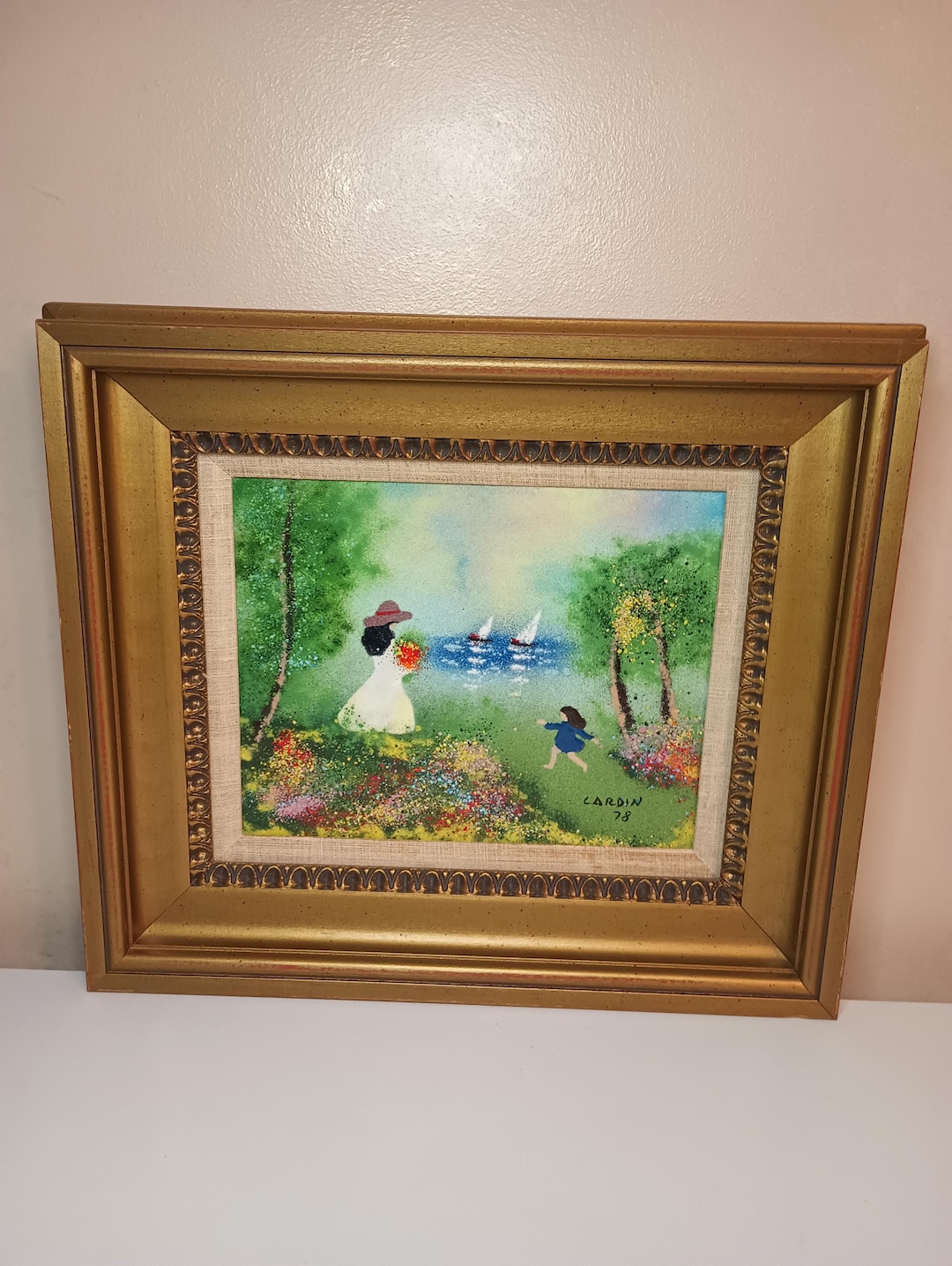 Beautiful Vintage Louis Cardin Painting 1978 Wall Decor. 15.5 X 13.5 - Etsy
