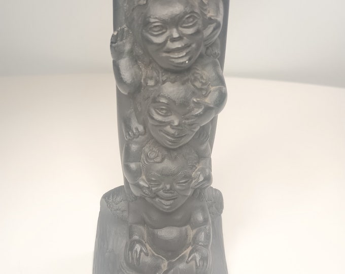 Vintage Coco Joe's Four Menehune Statue Cast Resin and Lava Tiki ...