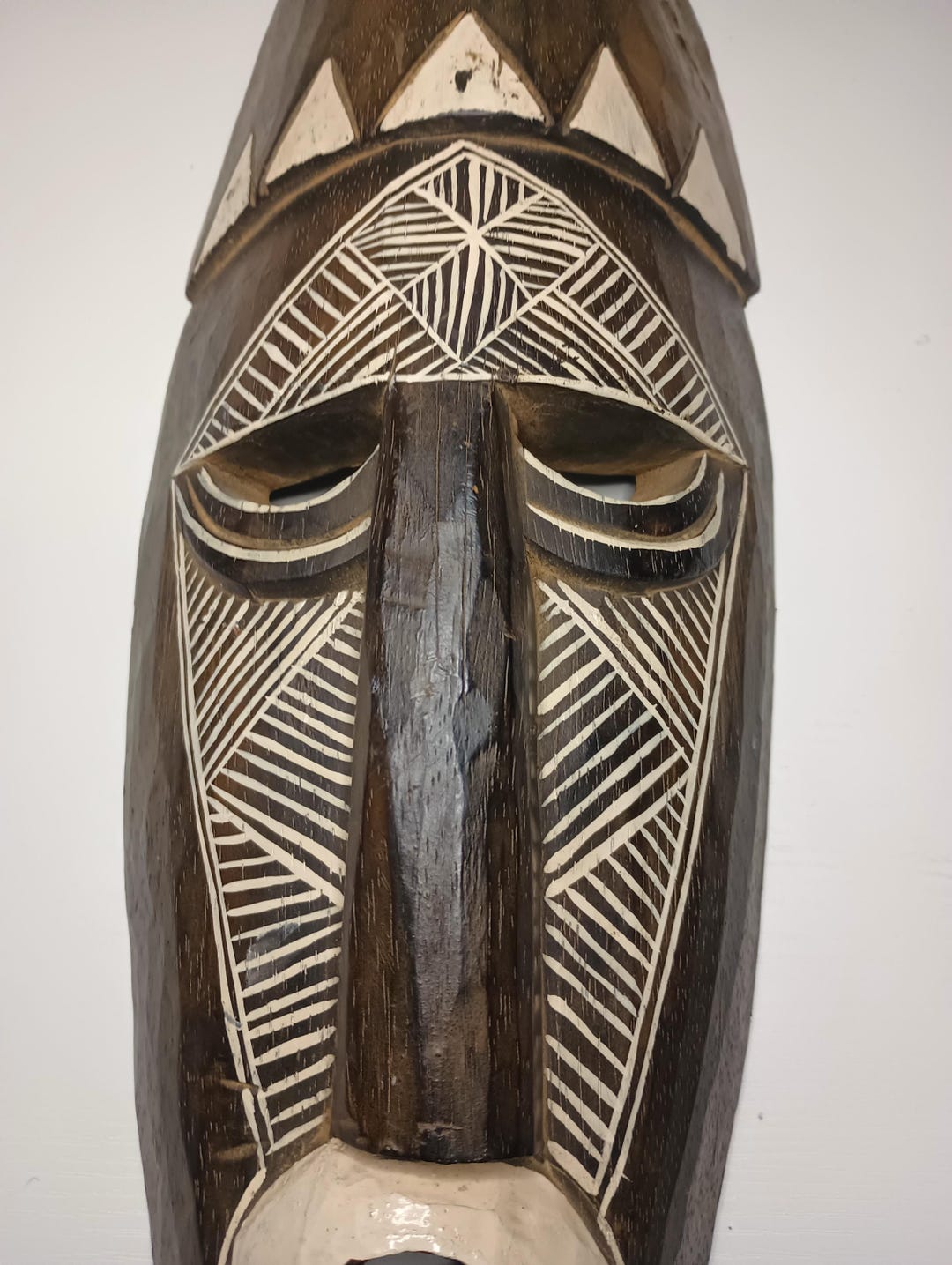 Vintage Hand Carved Wooden African Tribal Wall Mask. 11 X 5 - Etsy