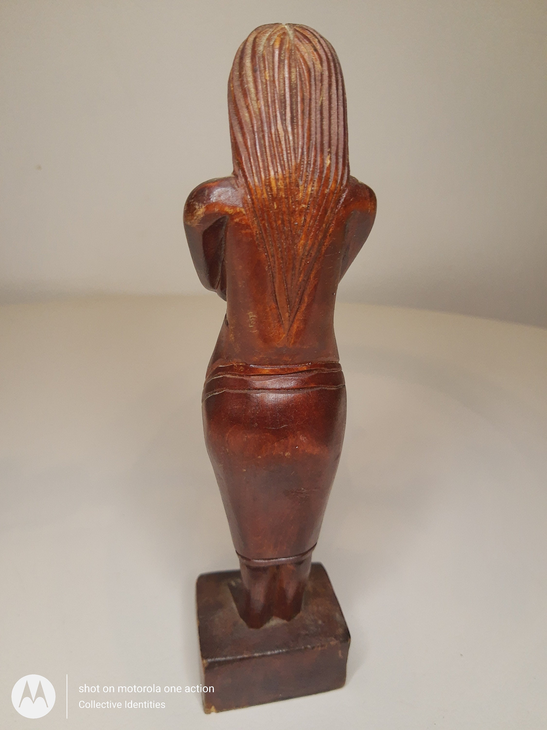 Figurines Sculpture 2 x 8 Wonderful Pregnant Wooden Lady With Hands ...