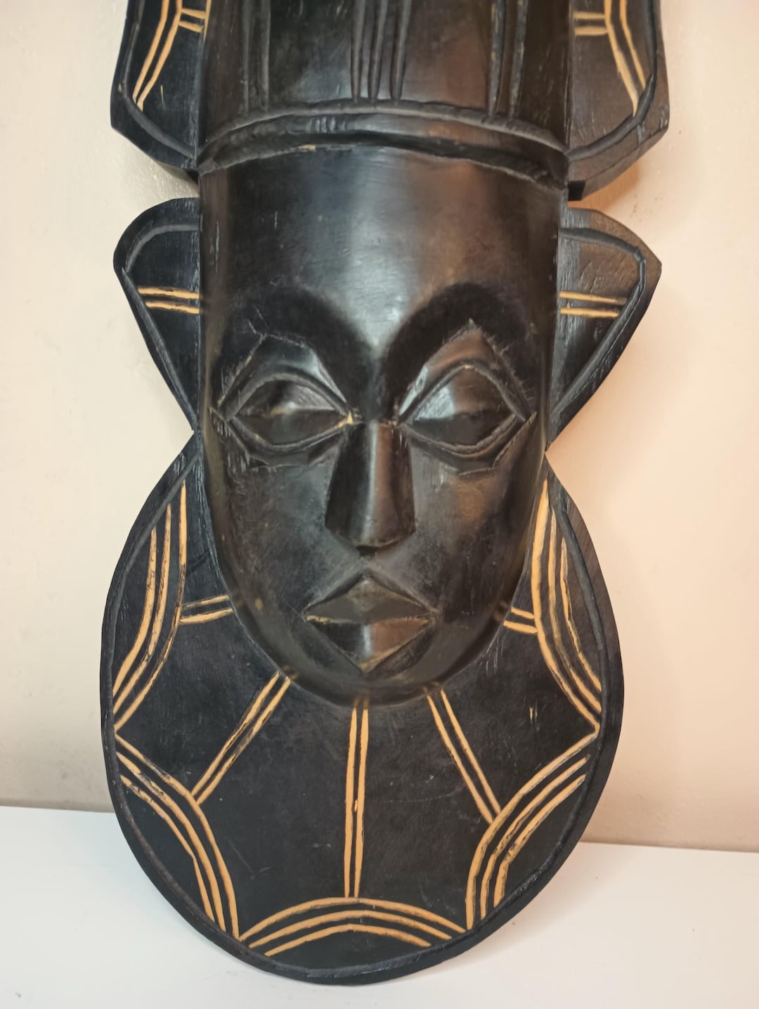 Large Vintage Carved Wooden African Wall Mask.17.5" X 6.5" - Etsy