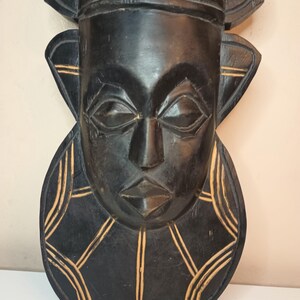 Large Vintage Carved Wooden African Wall Mask.17.5" X 6.5" - Etsy