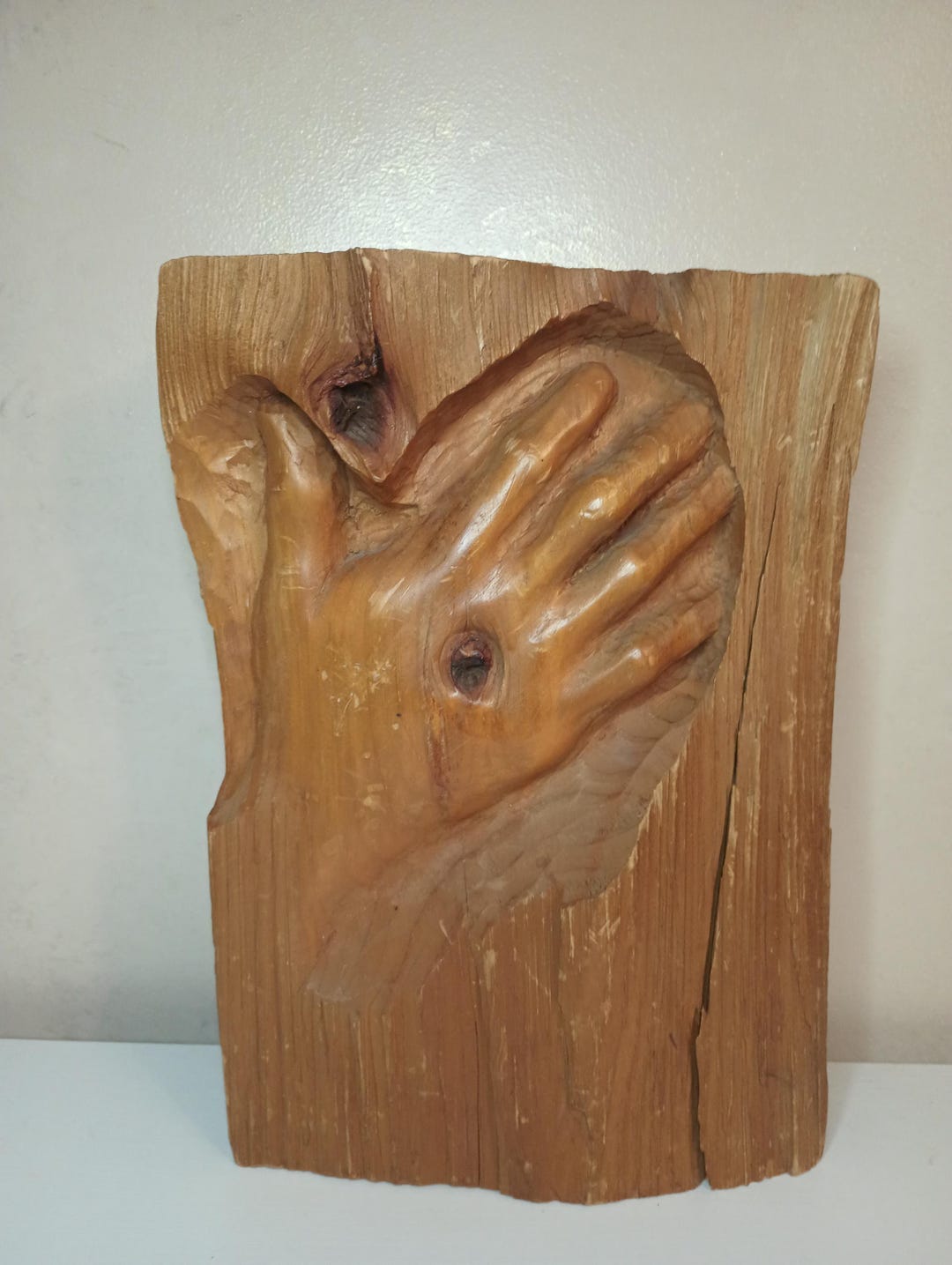 Unique Hand Carved Wood Hand Sculpture.9" X 13" - Etsy