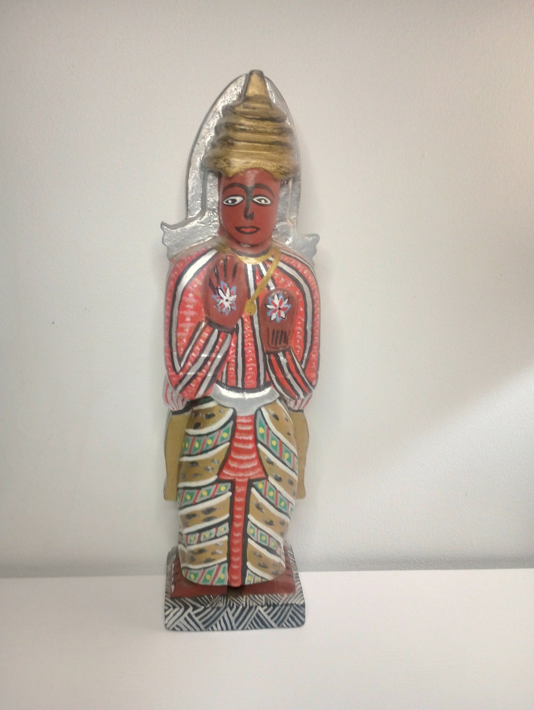 Beautiful Large Hand Painted and Hand Carved Vintage Japanese Gaman Zen ...