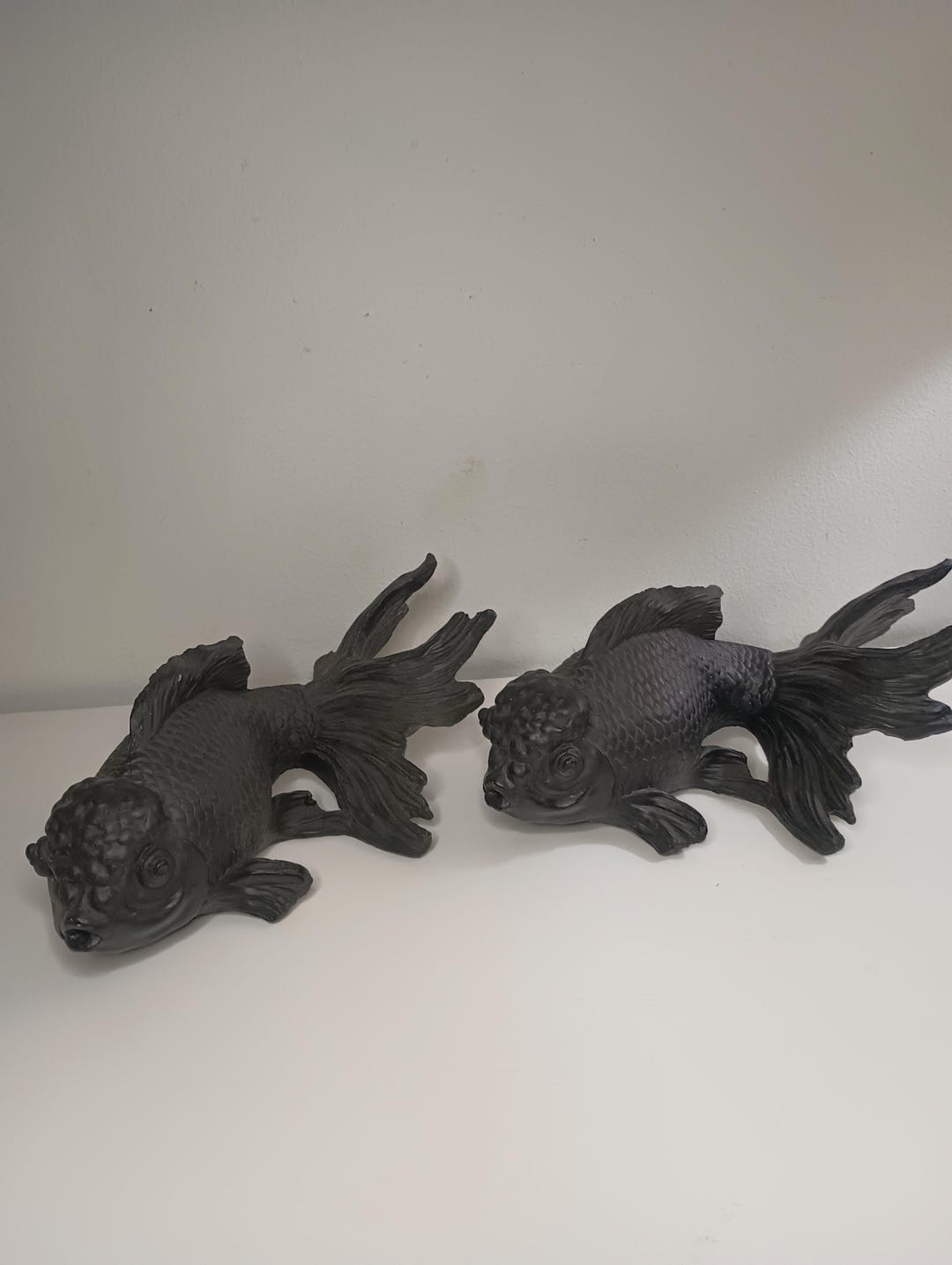 2 Vintage Resin Koi Fish Statues. 10.5 X 4.5 7.5 - Etsy