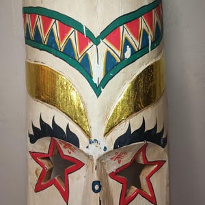 Beautiful Large Vintage Hand Painted Carved Wooden Mosaic Multicultural ...