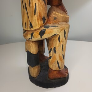Very Large Hand Carved Wooden Unique Jamaican Rasta Man Drummer ...