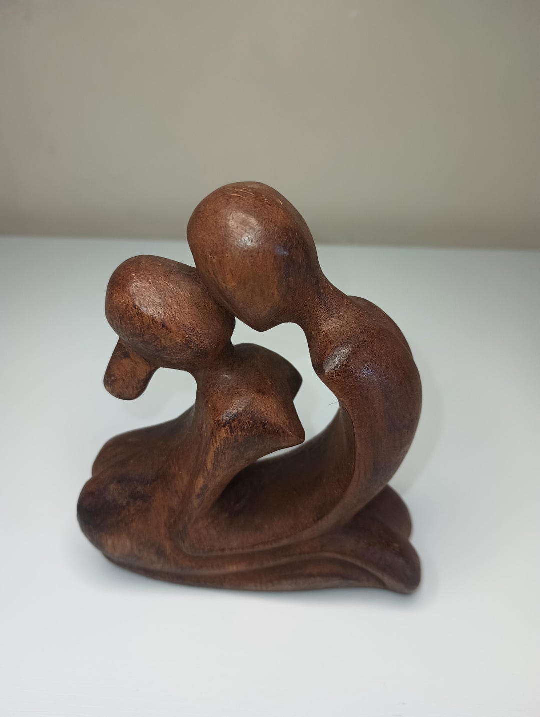 Small Hand Carved Wooden Kissing Couple Statue. 3" X 3" - Etsy