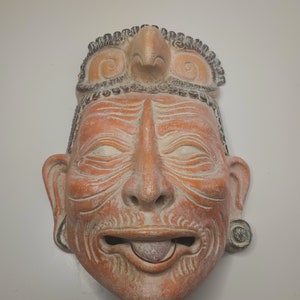 Vintage Aztec Inca Clay Warrior Wall Hang Mask. 9.5" X 7" - Etsy