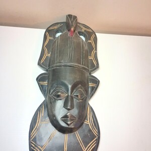 Large Vintage Carved Wooden African Wall Mask.17.5" X 6.5" - Etsy