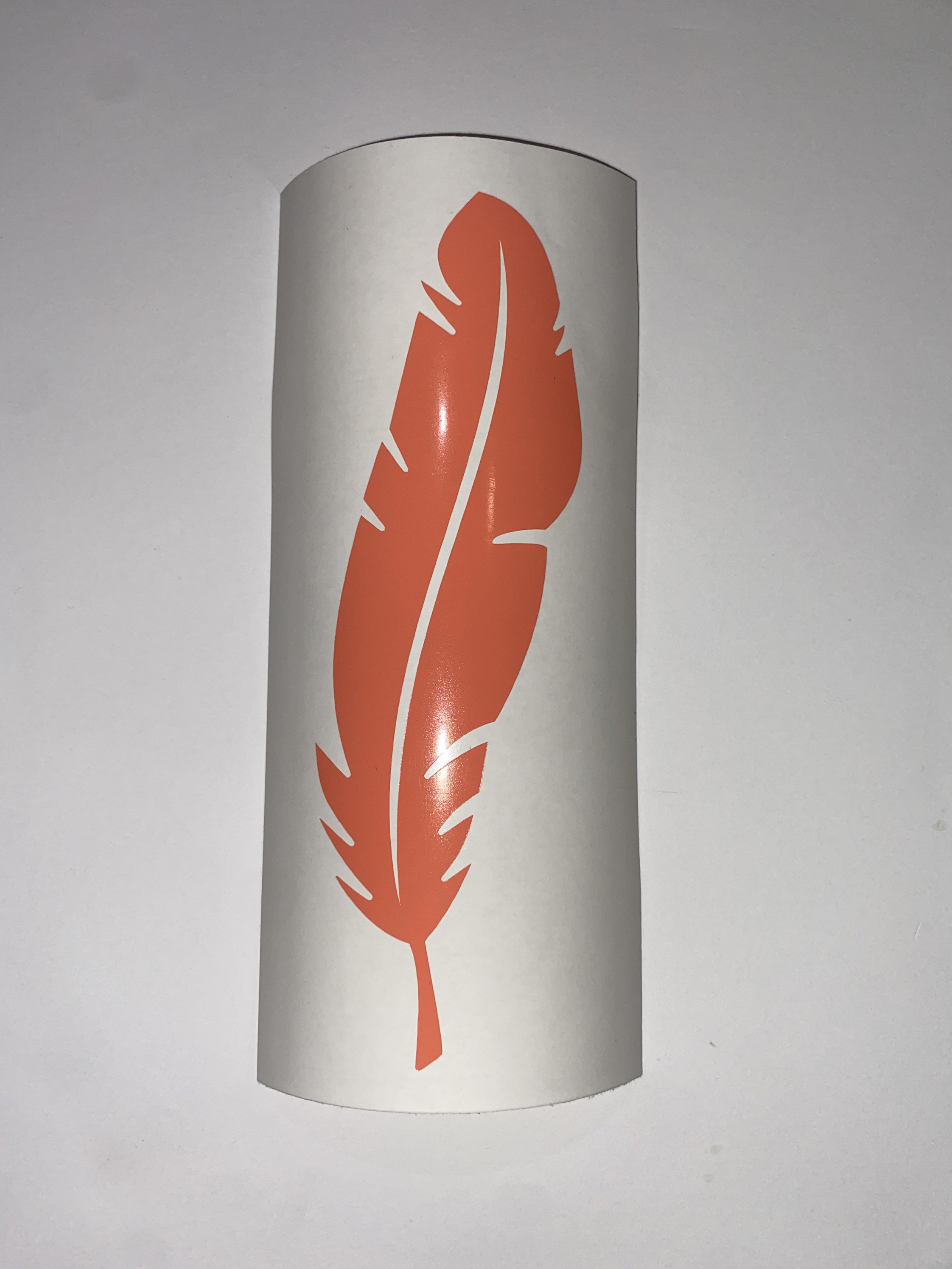 Cute Custom Color Curved Feather Car Decal - Feather Window Sticker ...