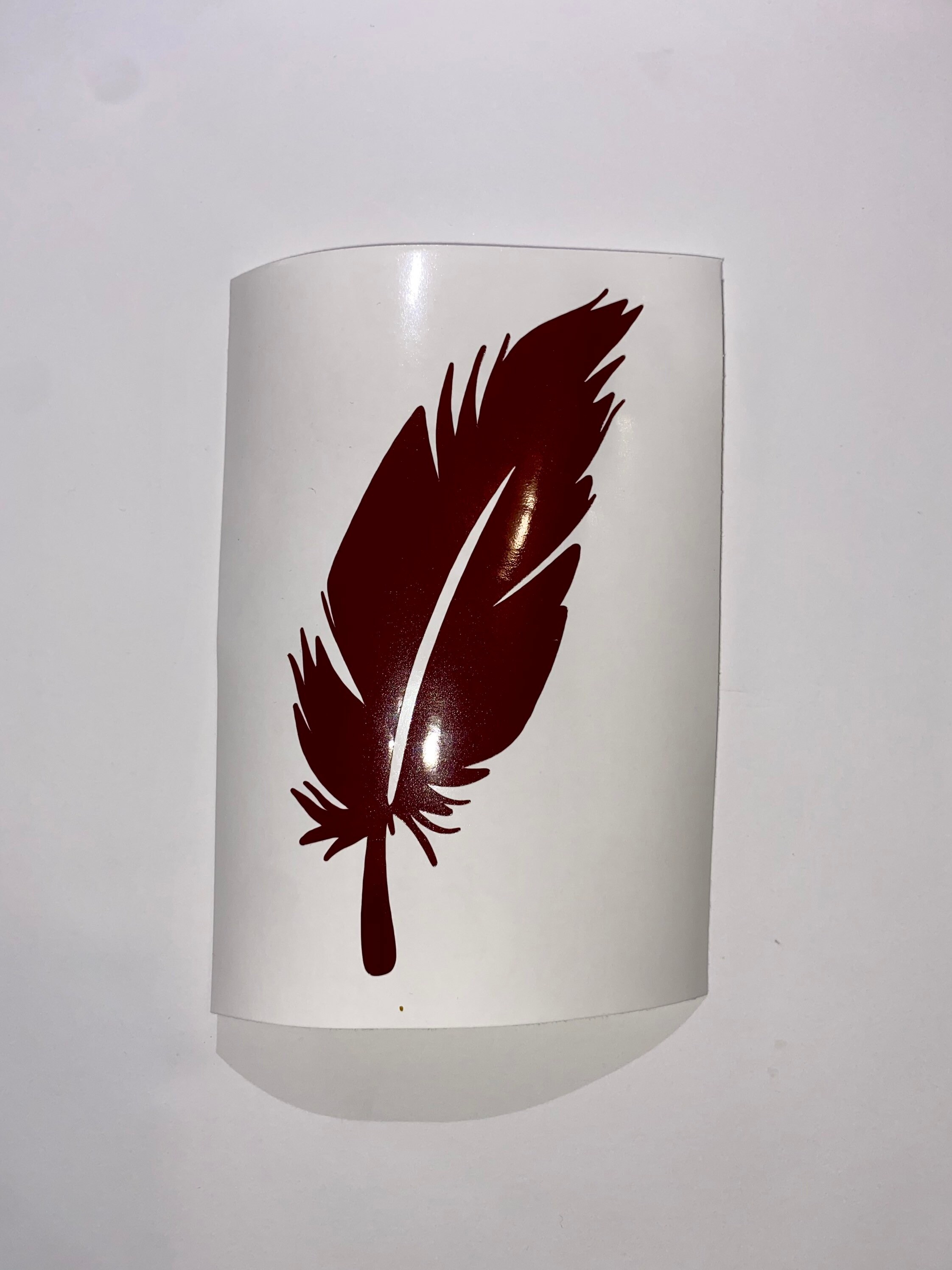 Cute Custom Color Curved Feather Car Decal - Feather Window Sticker ...