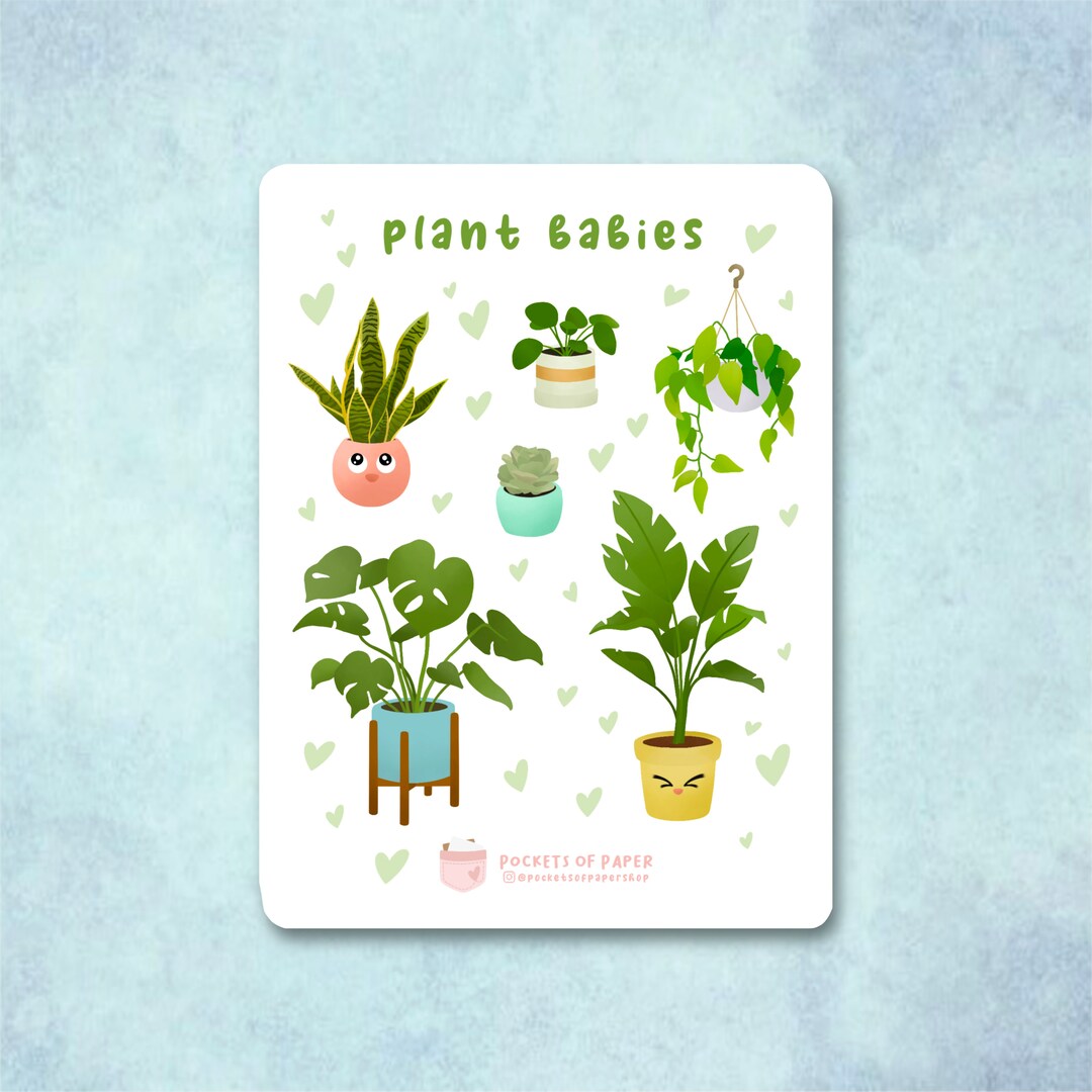 Cute Plant Sticker Sheet | Plant Babies Sticker Sheet - Etsy