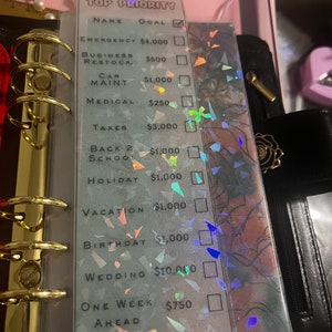 A6 Binder Dividers Bookmarks Vellum Dashboard for Goals - Etsy