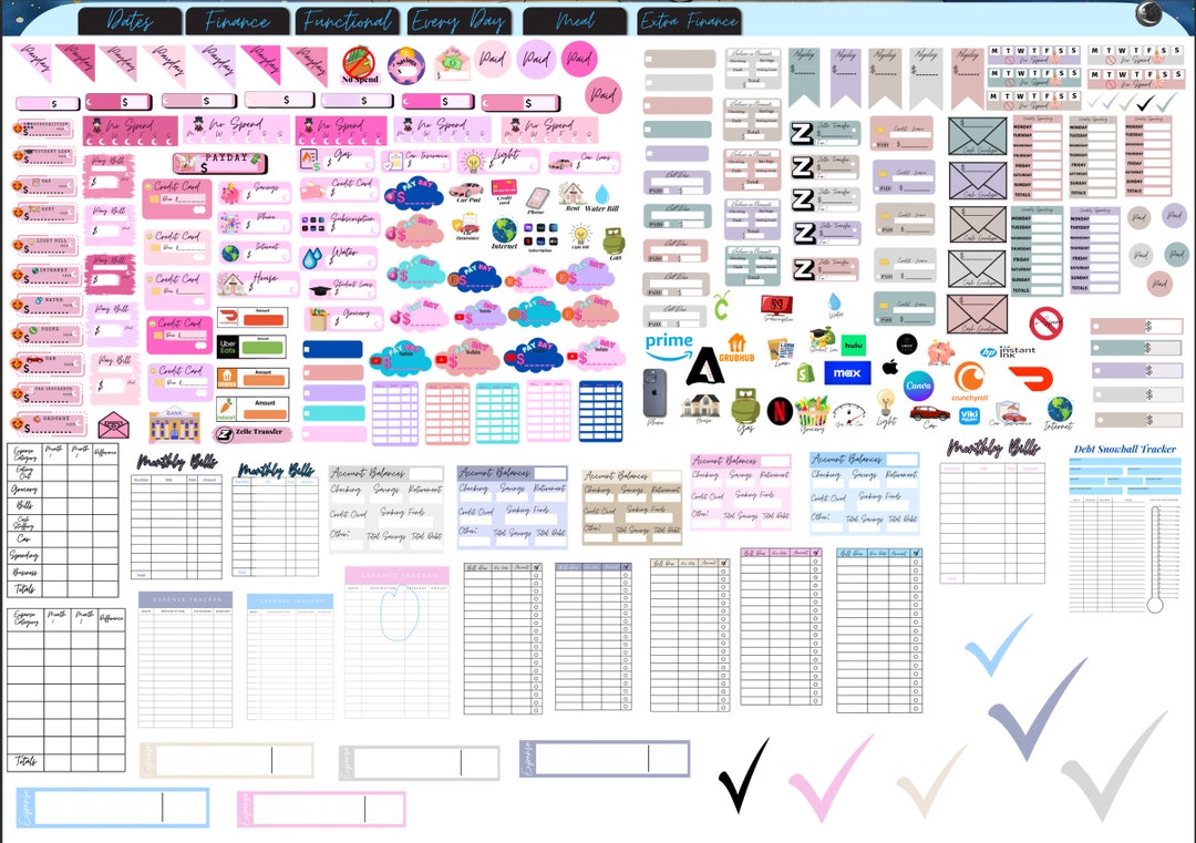 Luxury Moon Digital Stickers Vol. 1 - Etsy