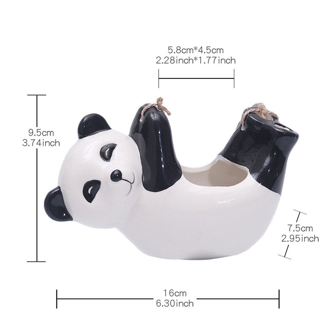 Hanging Panda Planter Pot Ceramic Panda Planter Pot Animal | Etsy