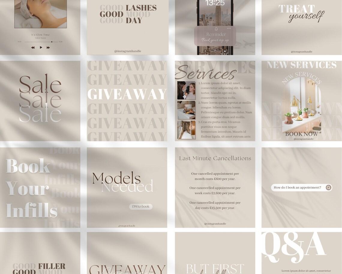 Classic Lash Tech Instagram Templates for Small Business - Etsy