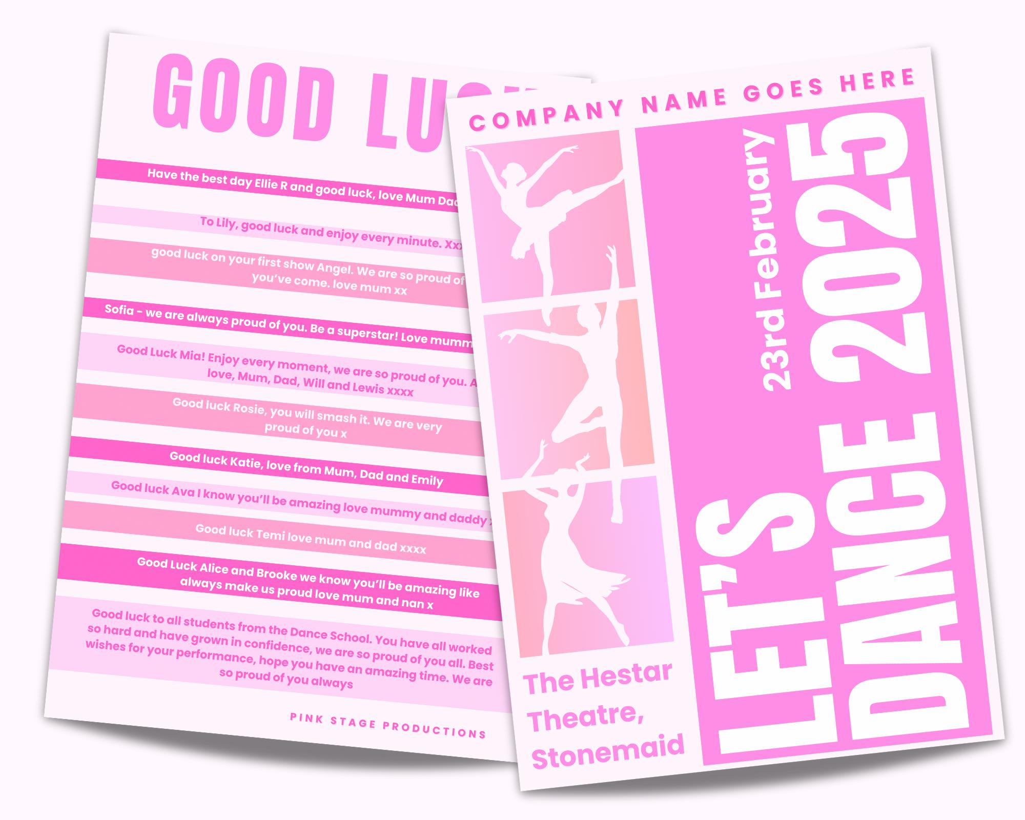 Dance Show Programme Template | Recital Program | Event Running Order ...