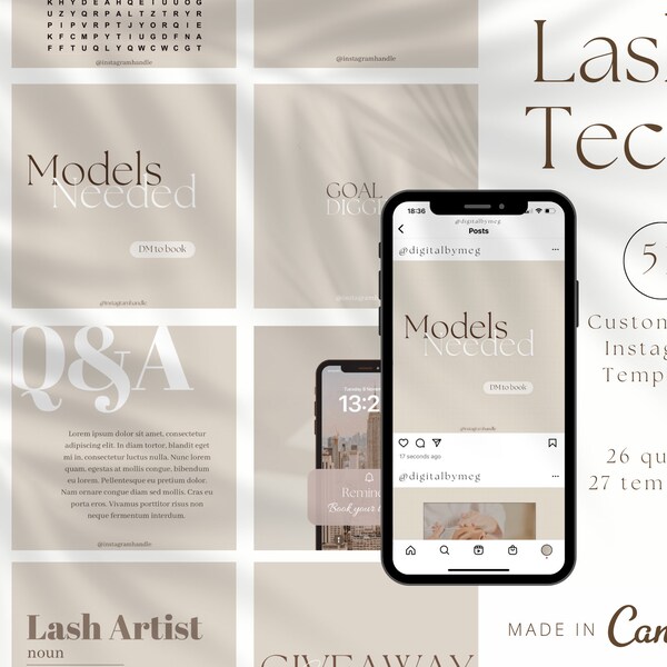 Lash Tech Ig Template - Etsy