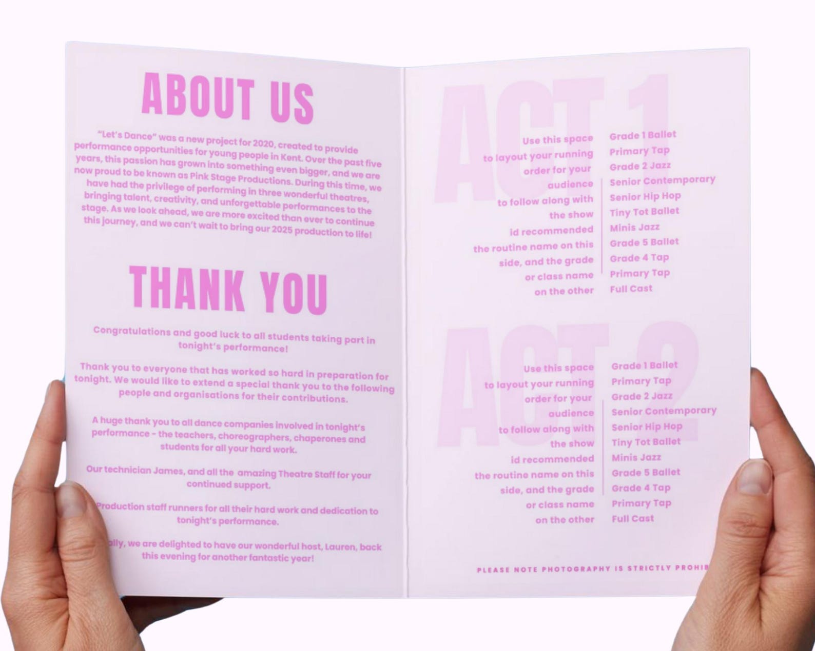 Dance Show Programme Template | Recital Program | Event Running Order ...