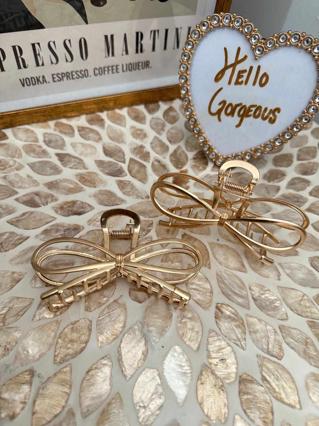 Gold Bow Hair Claw Clips - Elegant Metal Hair Accessories - Set of 2 - Etsy