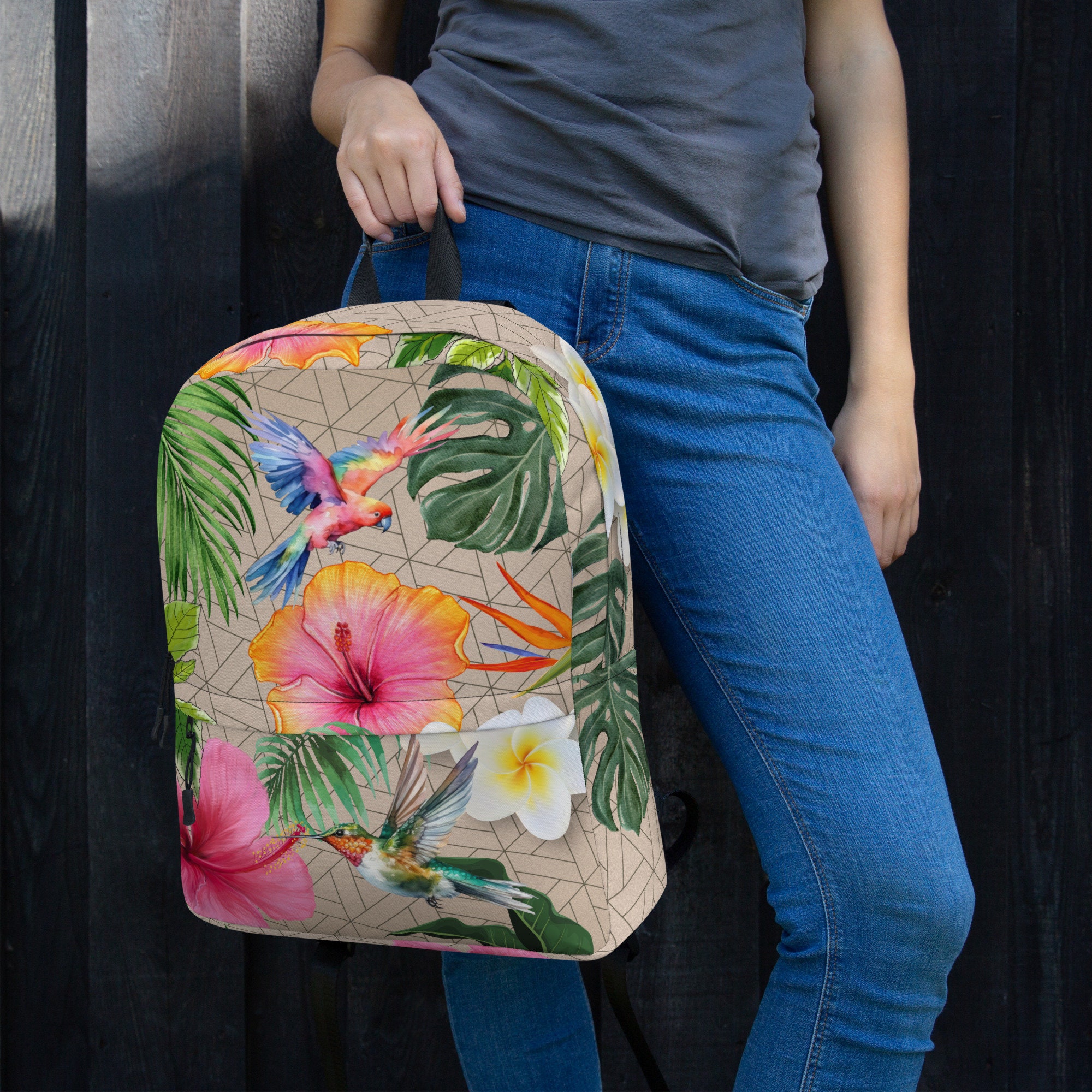 Wildflower Backpack - Stylish Rucksack With Vibrant Floral Design - for Work, School, Travel ...
