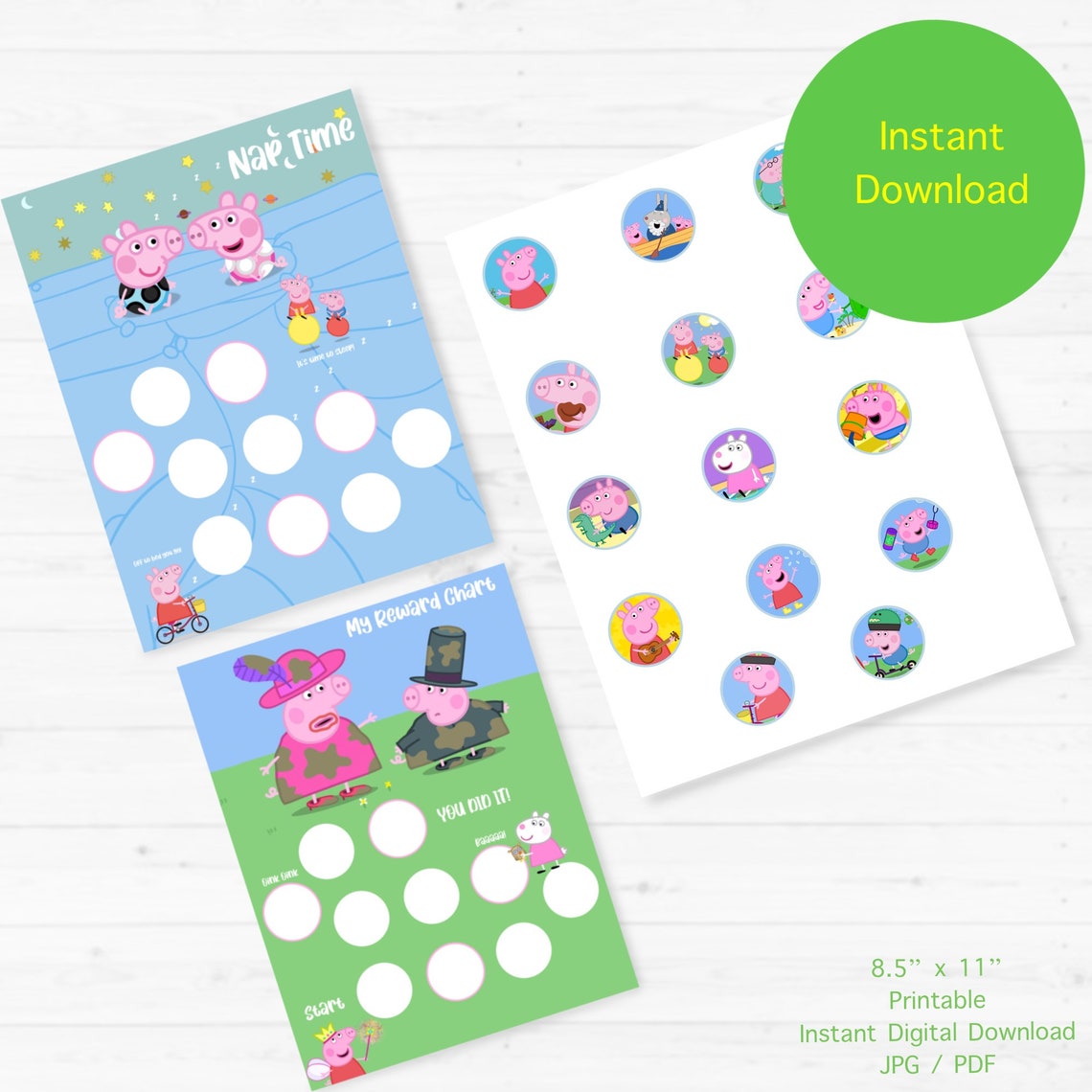 Printable Peppa Pig Reward Chart | Instant Download Reward Chart ...