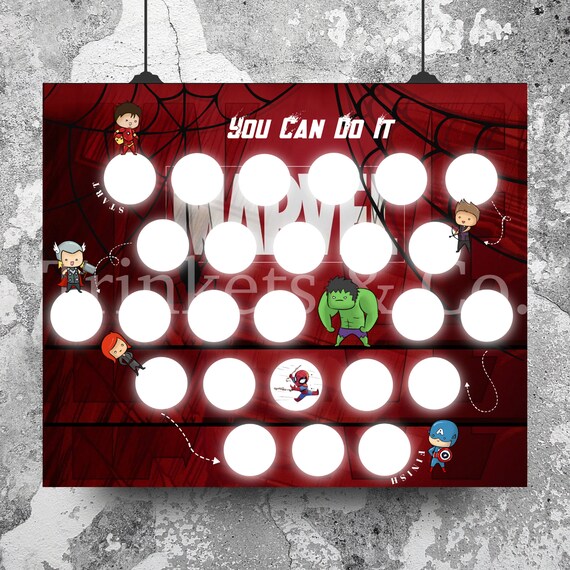 Marvel Superhero Digital Reward Chart online teaching vipkid | Etsy