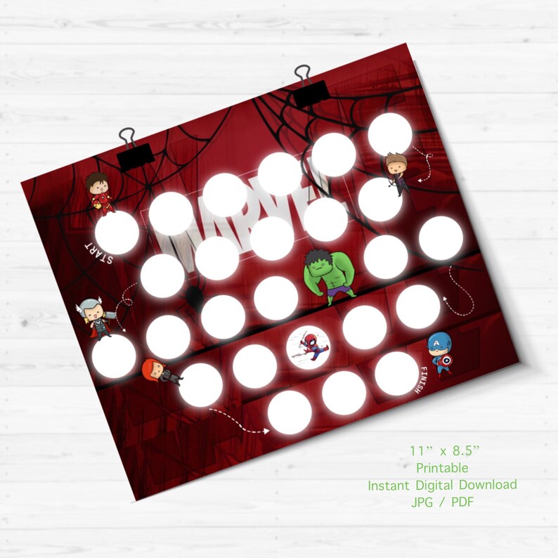 Marvel Superhero Digital Reward Chart Online Teaching Vipkid, Gogokid ...