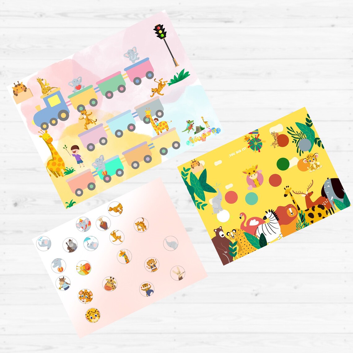 Zoo Animals Train Digital Reward Chart| 2 Charts | Stickers Included ...