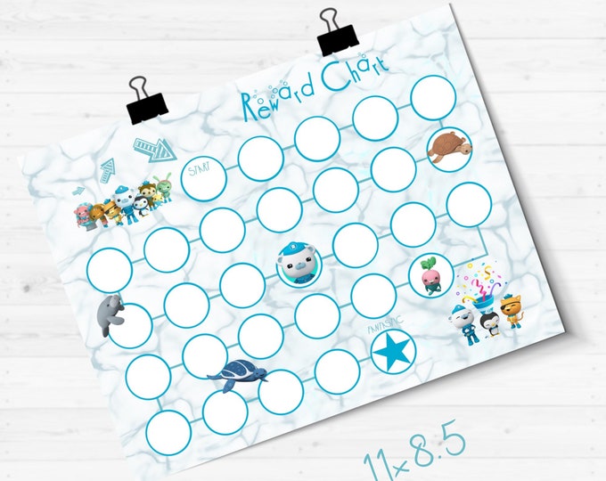 Octonauts Digital Printable Reward Chart 30 Days Potty & - Etsy